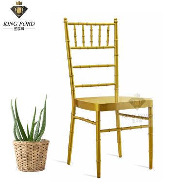 China SGS ISO Gold Chiavari Dining Chairs Wedding Powder Painting Finished for sale