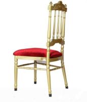 China Contemporary Aluminum Gold Chiavari Chairs With Cushions 5cm for sale
