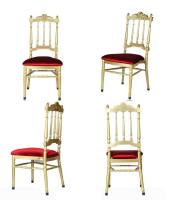 China Contemporary Aluminum Gold Chiavari Chairs With Cushions 5cm for sale