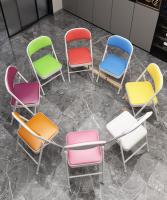 China Red Outdoor Folding Garden Chairs Iron Frame Fabric Surface 200-300 Lbs Capacity for sale