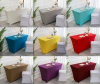 China 4ft 5ft 6ft Spandex Table Cover Stretch Spandex Tablecloth Solid Color KINGFORD for sale