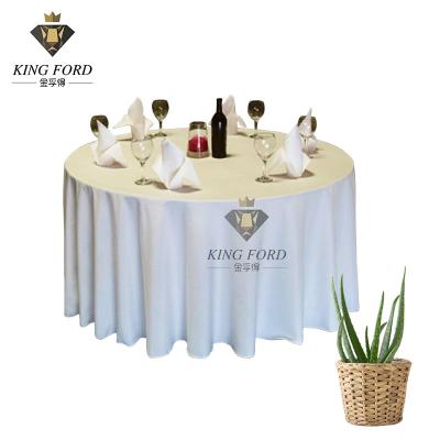 China Polyester Waterproof Oilproof Dining Table Slipcovers Round Wedding Tablecloths for sale