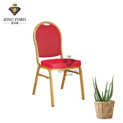 China Aluminum Frame Commercial Banquet Chair 8cm Seat Reception Hall Chairs for sale