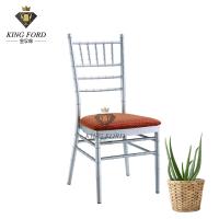 China High-Gloss White Tube 25*25*1.0mm Silver Wedding Chiavari Chairs OEM for sale