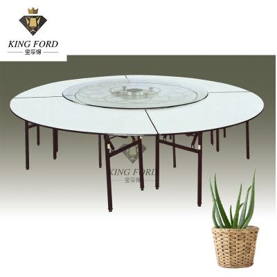 China 21mm Top Ply Board Dining Hotel Banquet Table DIA 240*75CM for sale