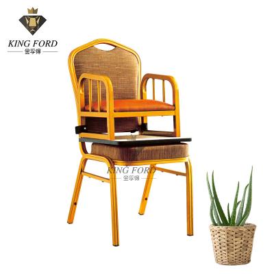 China 1.1mm / 1.2mm Tube Plywood Board Stackable Banquet Chairs With Arms for sale