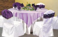 China OEM ODM Dining Table Slipcovers Banquet Tablecloths Jacquard Style for sale