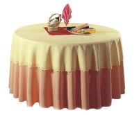 China Ornamental Round Spandex Dining Table Slipcovers Tablecloth Two Layers 1.5m 1.8m for sale