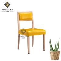 China 30*30*1.2mm Tube Four Legged Imitation Wood Chair Powder Coated Finished for sale