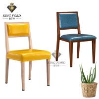 China 30*30*1.2mm Tube Four Legged Imitation Wood Chair Powder Coated Finished for sale