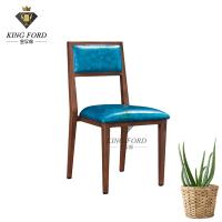 China Iron Frame 8cm Seat Wedding Banquet Chair Dining Table Chairs Wooden for sale