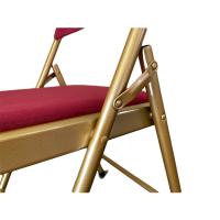 China Red Outdoor Folding Garden Chairs Iron Frame Fabric Surface 200-300 Lbs Capacity for sale