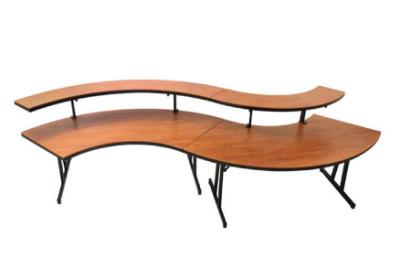 China Black PVC Edge S Shaped Banquet Dining Table Home Furniture for sale