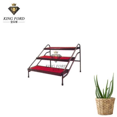 China Banquet Hotel Equipments And Supplies Black Frame Portable Stage Steps Three Floor for sale