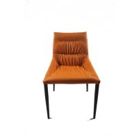 China 5cm Seat Powder Coated Finished Comfortable Leather Dining Chairs Fireproof for sale