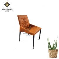 China 5cm Seat Powder Coated Finished Comfortable Leather Dining Chairs Fireproof for sale