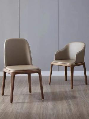 China Timber look finish Comfortable Dining Chairs Imitated Wood Leg Armrest for sale