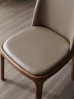 China Timber look finish Comfortable Dining Chairs Imitated Wood Leg Armrest for sale