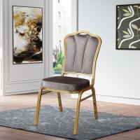 China Steel Stacking Hotel Gold Banquet Chair With Backrest for sale