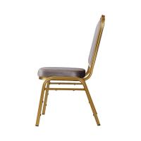 China Steel Stacking Hotel Gold Banquet Chair With Backrest for sale