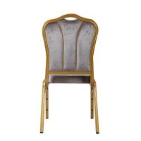 China Steel Stacking Hotel Gold Banquet Chair With Backrest for sale