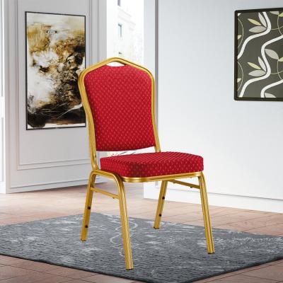 China Comfortable Commercial Banquet Chair Gold Matel Frame Fabric Guest Business Chair for sale