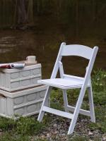 China Square Outdoor Folding Chairs Wedding Party Wimbledon Garden White Resin Chairs for sale