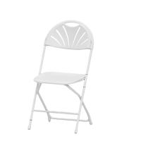 China Multi Purpose Outdoor Folding Chairs Round Back White Color PP Resin Plastic Steel for sale