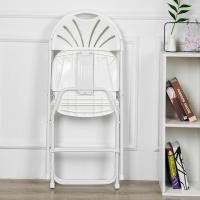 China Multi Purpose Outdoor Folding Chairs Round Back White Color PP Resin Plastic Steel for sale