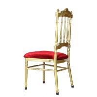 China Powder Coating Gold Chiavari Chairs For Weddings Soft Seat Fabric Foam for sale