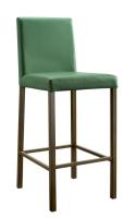 China Modern Indoor Kitchen Barstool Chair Straight Back In Black Leather for sale
