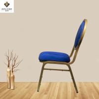 China Hall Round Fabric Back Iron Stackable Banquet Chairs For Weddings And Events for sale