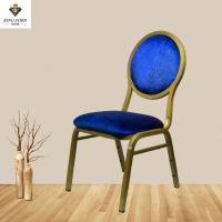 China Hall Round Fabric Back Iron Stackable Banquet Chairs For Weddings And Events for sale
