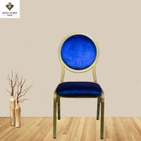 China Hall Round Fabric Back Iron Stackable Banquet Chairs For Weddings And Events for sale