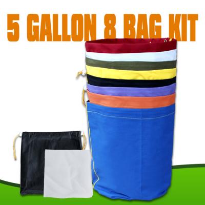 China 5 Gallon 8 Bag Hydroponics Herbal Ice Bubble Hash Bags Red Blue Yellow for sale