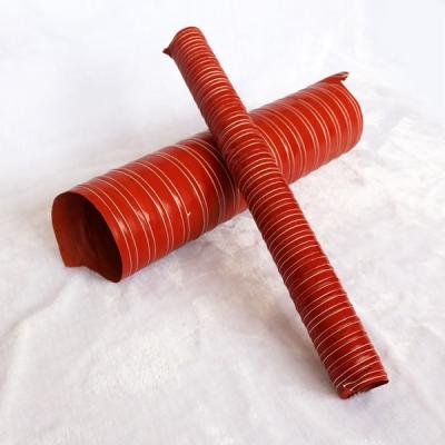 China Heat Resistant Red Double Layer Silicone Flexible Vent Air Duct Hose 150mm for sale