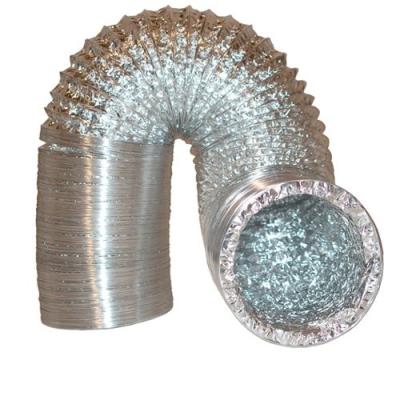 China 6 Inch Double Layer Corrugated Aluminum Flexible Air Duct for HVAC Grow Tent Greenhouse for sale
