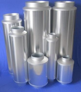 China 8 Inch Hydroponics Air Duct Silencer High Temperature Resistant for Greenhouse Grow Tent for sale