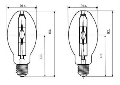 China 250W Elliptical ED Pulse Start Metal Halide Lamp High Lumen Long Life E39 E40 Base for sale