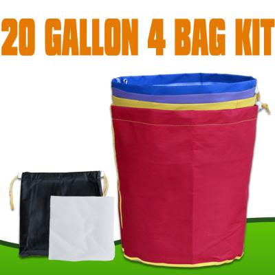 China 600D Nylon Extraction Filter 20 Gallon 4 Bag Bubble Hash Bags for Greenhouse for sale