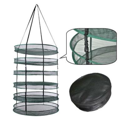 China 6 Tier Mesh Hanging Dry Net Rack 48 Inch Hydroponic Accessories for Garden Buds and Flowers for sale