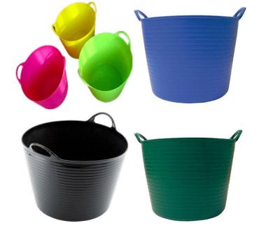 China 12L Household Soft Folding Plastic Cleaning Bucket Tub with Heavy Duty Handle for Multi - function for sale