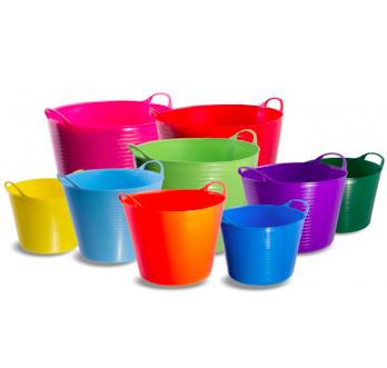 China Colorful Plastic Shopping Basket 12-42L Two-Handle for Indoor Outdoor Retail Use for sale