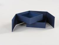 China Magnetic Closure Rigid Cardboard Gift Boxes Matte Blue Finishing Surface for sale