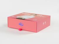 China Pink  Paper Drawer Boxes With Silk Belt  Whole Printed  Single Layer for sale