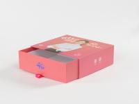 China Pink  Paper Drawer Boxes With Silk Belt  Whole Printed  Single Layer for sale