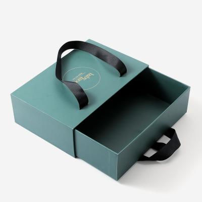 China Printed Recycle Cardboard Paper Packaging Hard Rigid Drawer Sliding Gift Box for sale