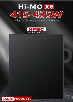 China LONGi Hi-MO X6 LR5-54HTB 415W HPBC All Black Solar Panel 1500V for sale