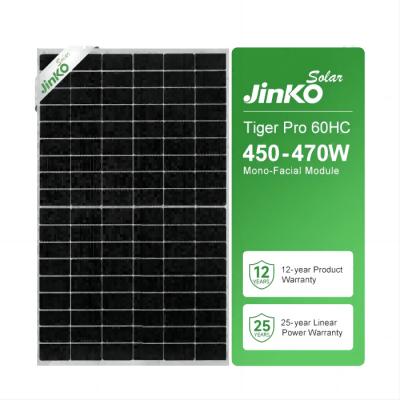 China Jinko Tiger Pro 460W Monofacial Solar Panel with 21.32% Efficiency and 1000/1500VDC System Voltage for sale