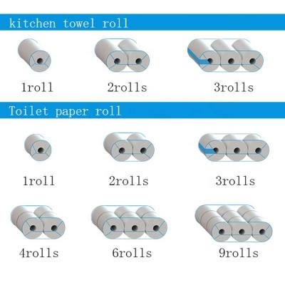 China PLC Touch Screen 6rolls 50packs/Min Toilet Paper Roll Machine 3 Lanes for sale
